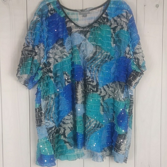 Essentials | Tops | Essentials Ruffle Like Blouse 4x | Poshmark